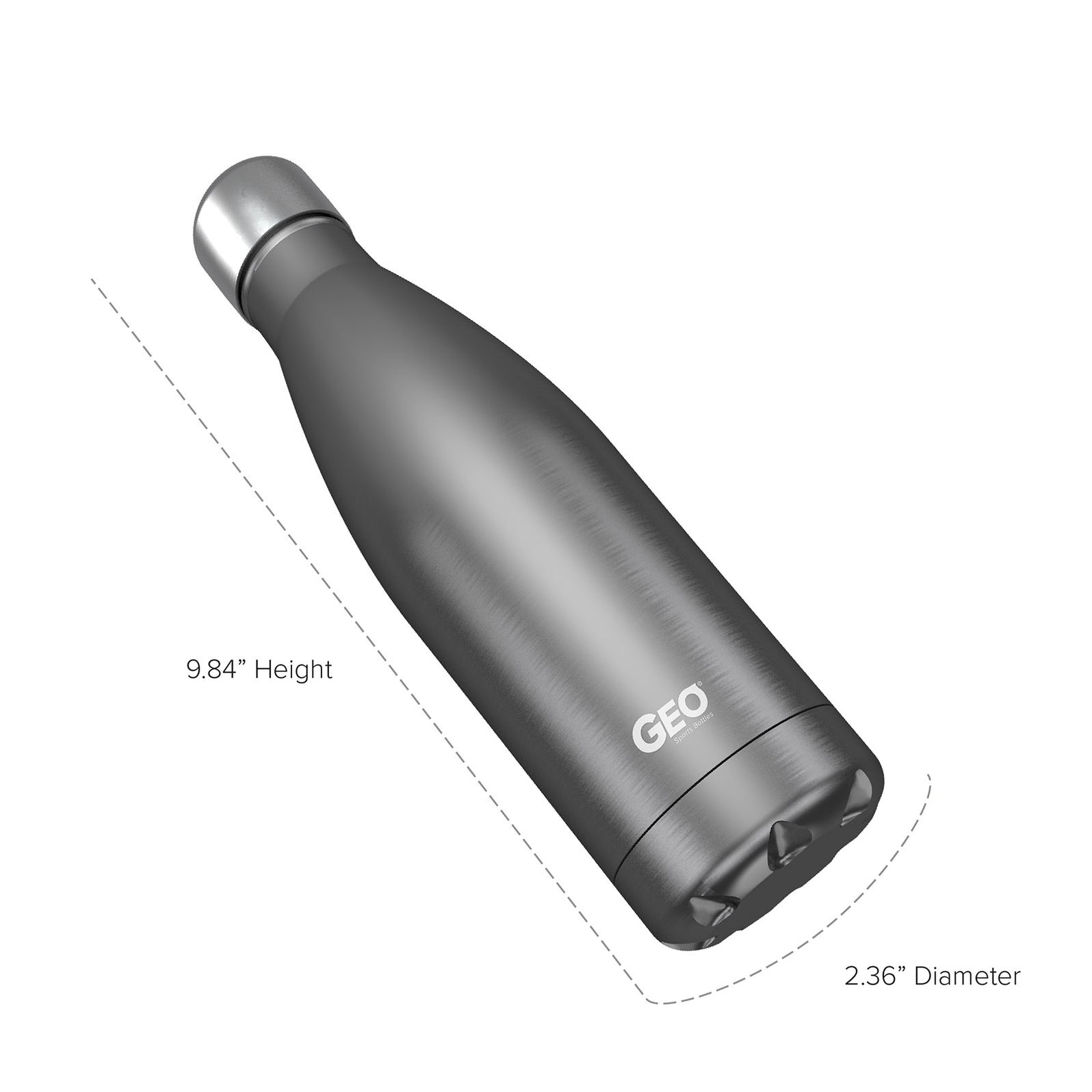 17 ounce Stainless Steel Water Bottle, Powdered Sports Bottle, with 38 ...
