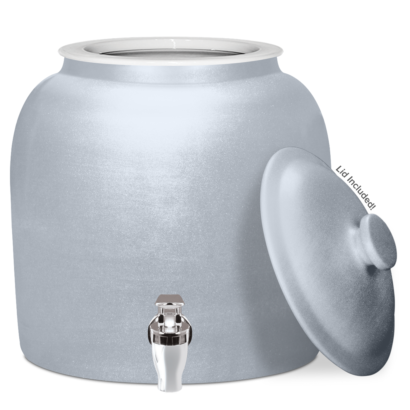 Polished Porcelain Water Crock with Chrome Faucet — organize.com